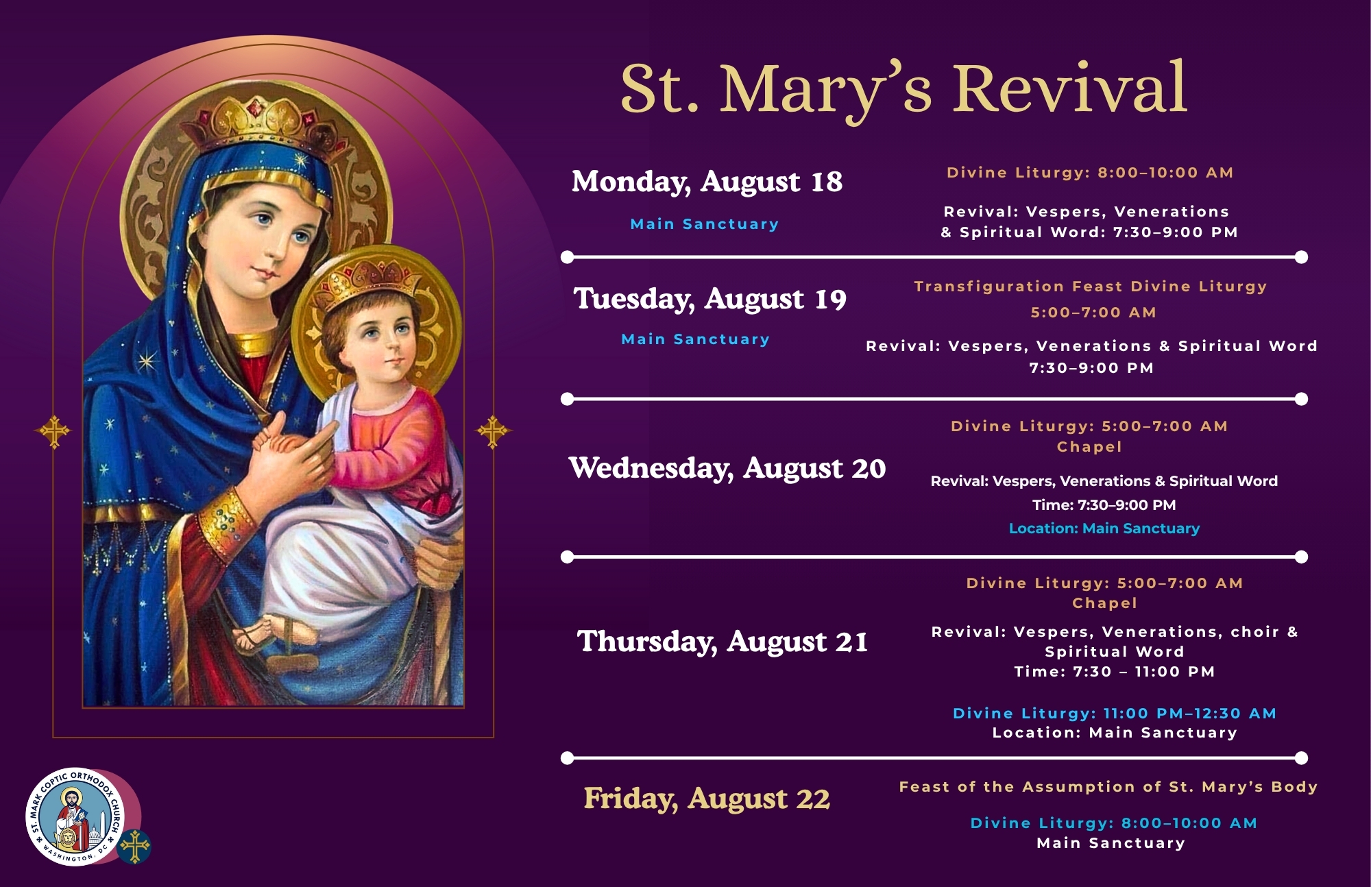 St. Mark DC – Saint Mark Coptic Orthodox Church of Washington DC